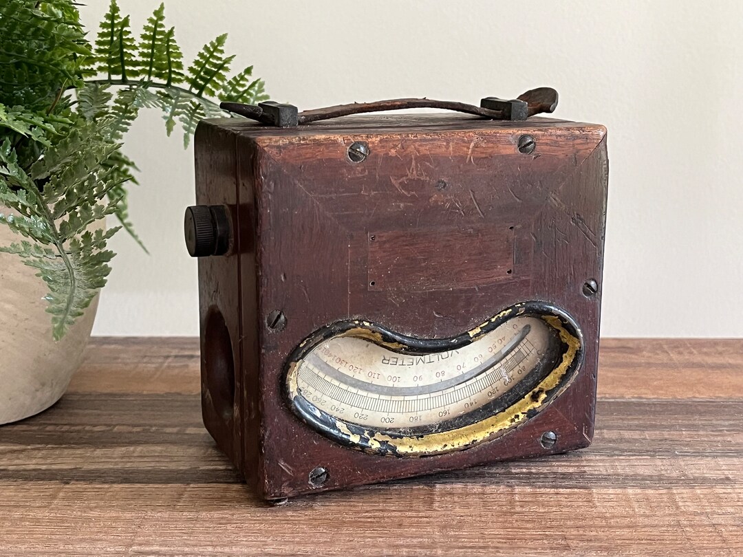 Antique General Electric Portable Volt Meter - Wood Case Steampunk Prop ...