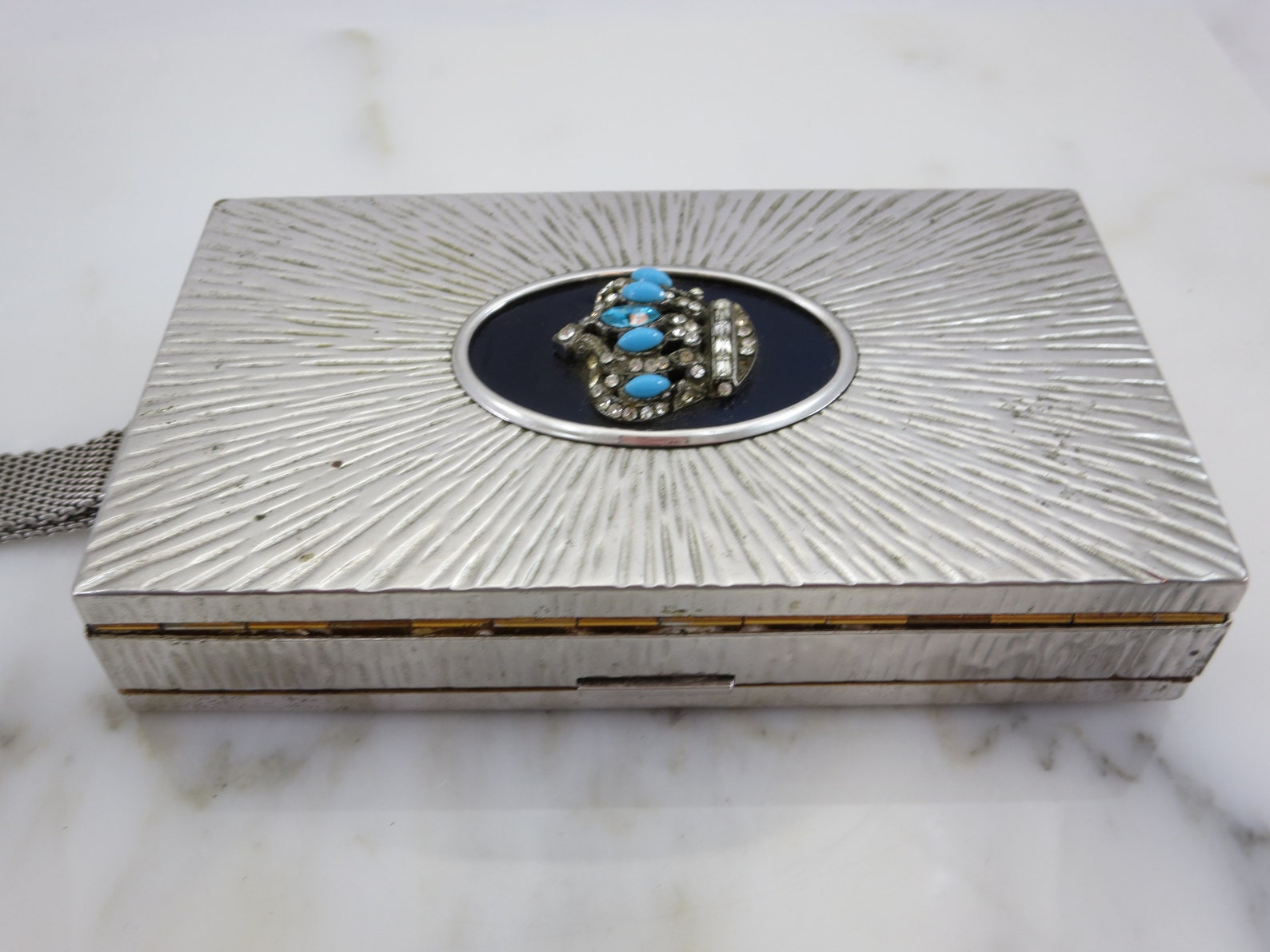 Vintage Jeweled Evans Purse Silver Compact Purse Art Deco - Etsy