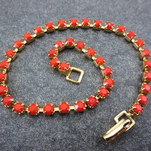 Red Rhinestone Bracelet - Costume Jewelry Single Strand Bracelets for ...