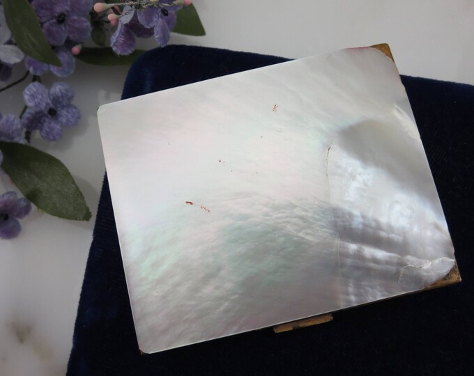 Vintage Elgin American Compact - Mother of Pearl Shell Lid - Etsy