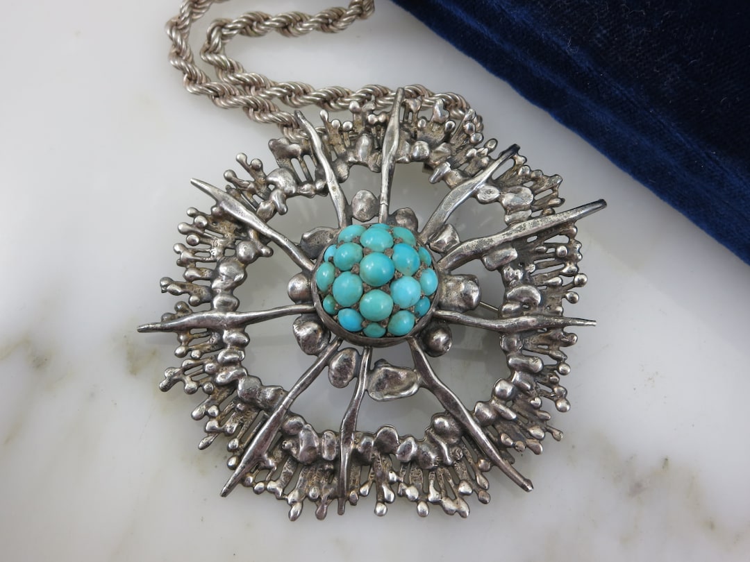 Brutalist Jewelry - Huge Statement Necklace Pendant Brooch Israel ...