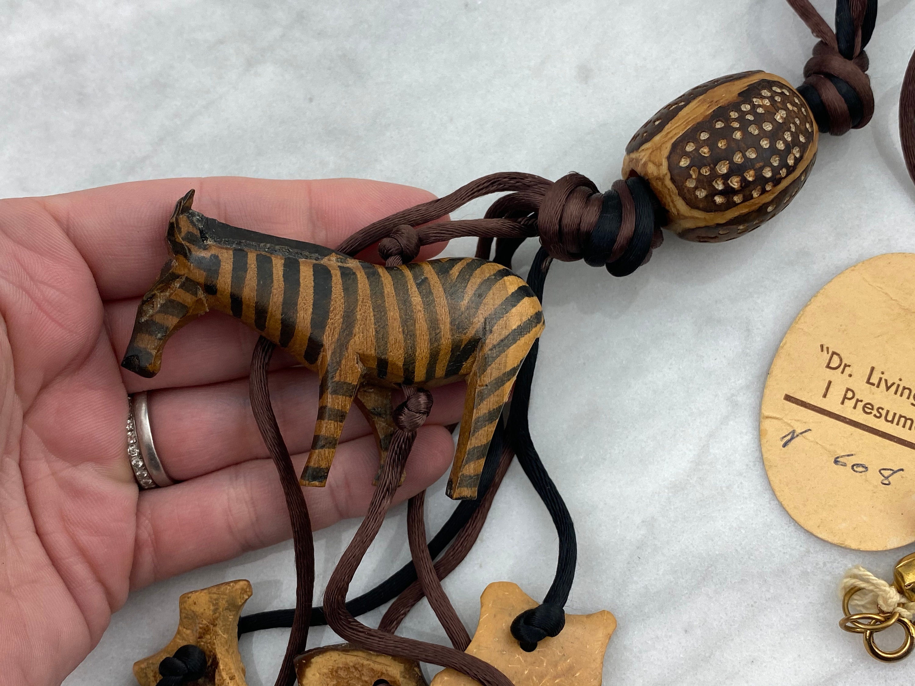 Wooden Zebra Necklace - Handmade, Natural Materials Wood Statement ...