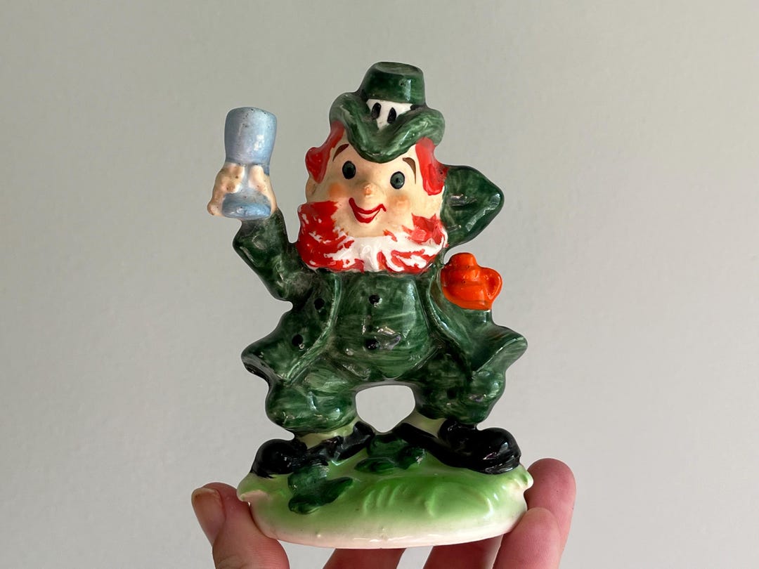 Ceramic Lefton Leprechaun Figurine - Vintage 1950s St Patrick's Day ...
