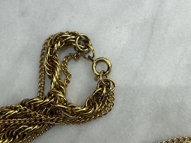 Vintage Long Gold Tone Chain Necklace: Chunky Rope & Multi-strand - Etsy