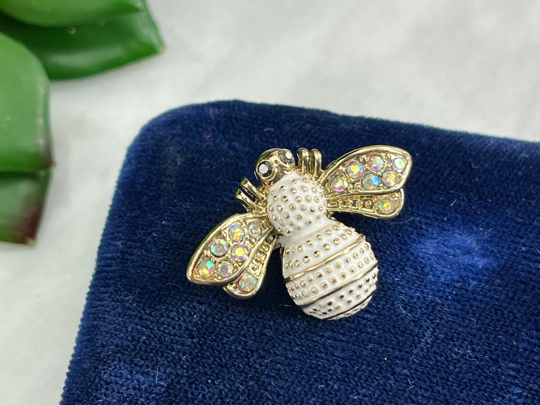 Rhinestone Bee Brooch - Queen Bee, Gold Bee Costume Jewelry - Etsy