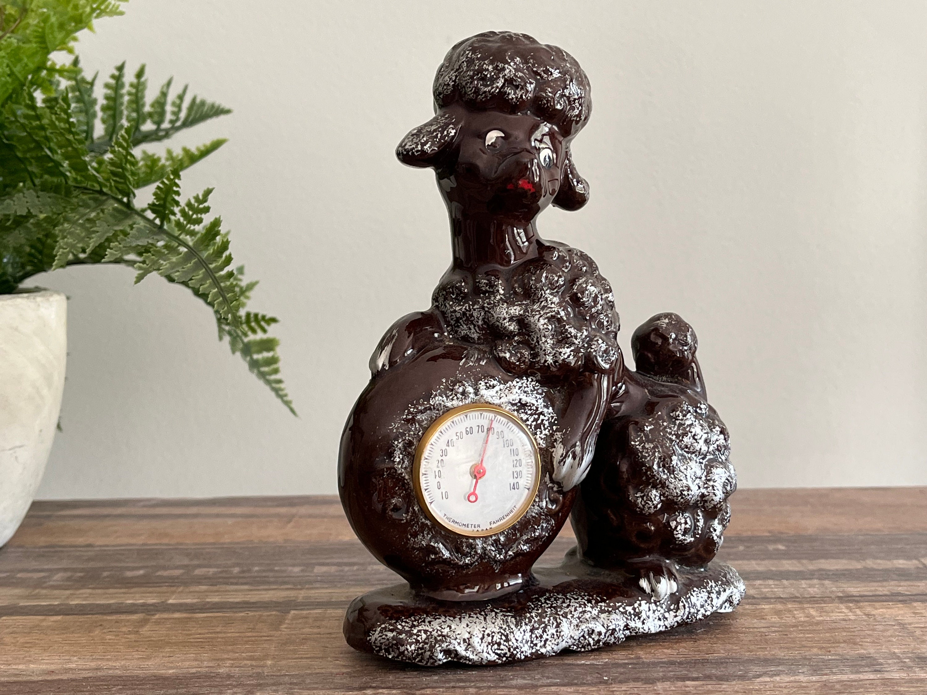 Ceramic Poodle Thermometer - Vintage Red Ware - Etsy