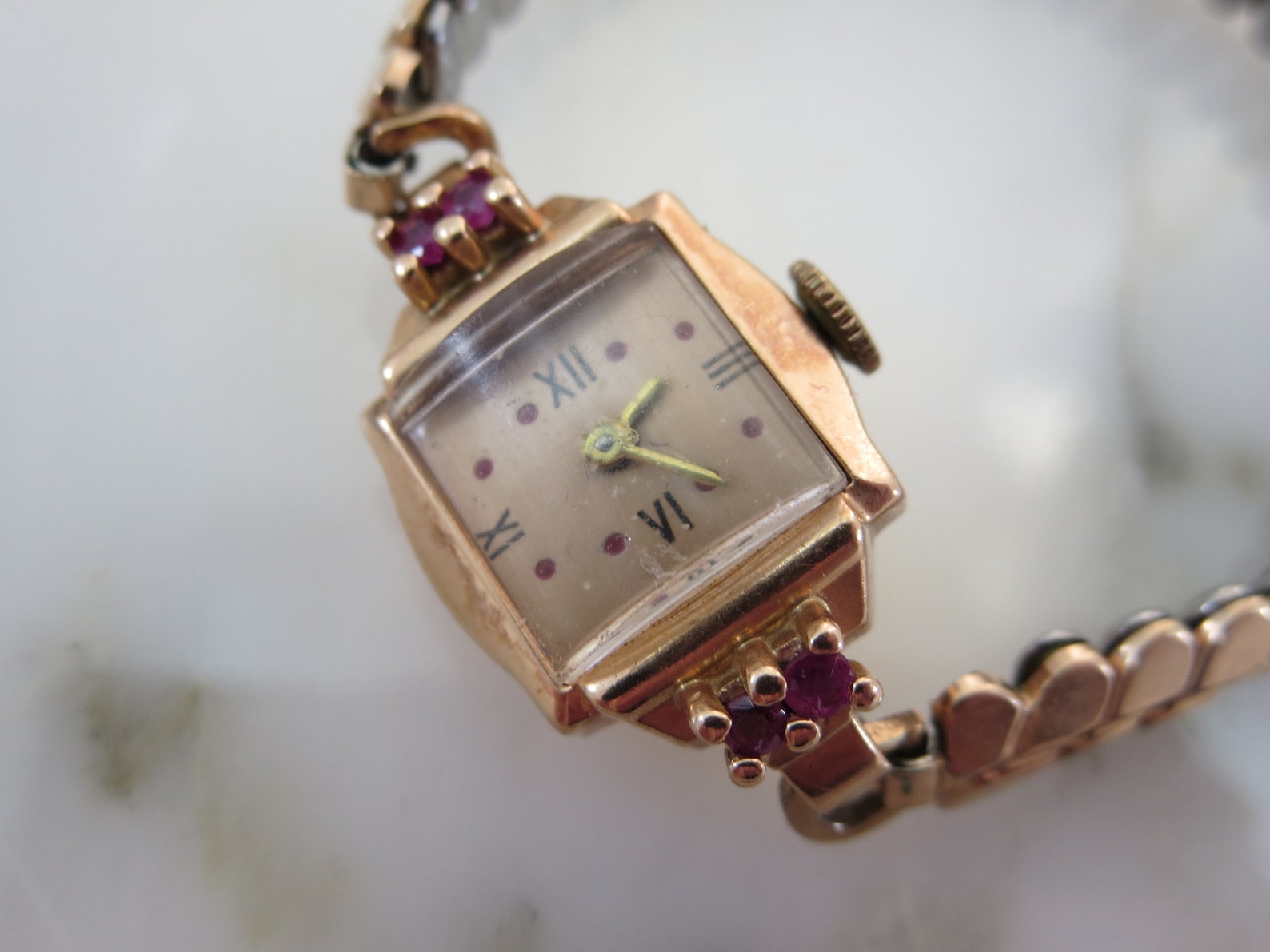 Ladies Gold and Ruby Watch 14k Rose Gold Swiss Watches for - Etsy