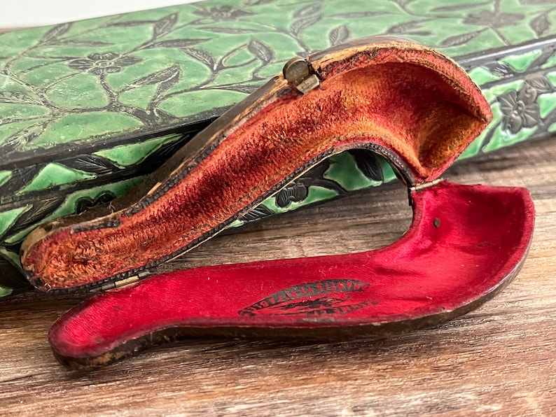 Antique Leather Pipe Case Velvet and Satin Interior - Etsy