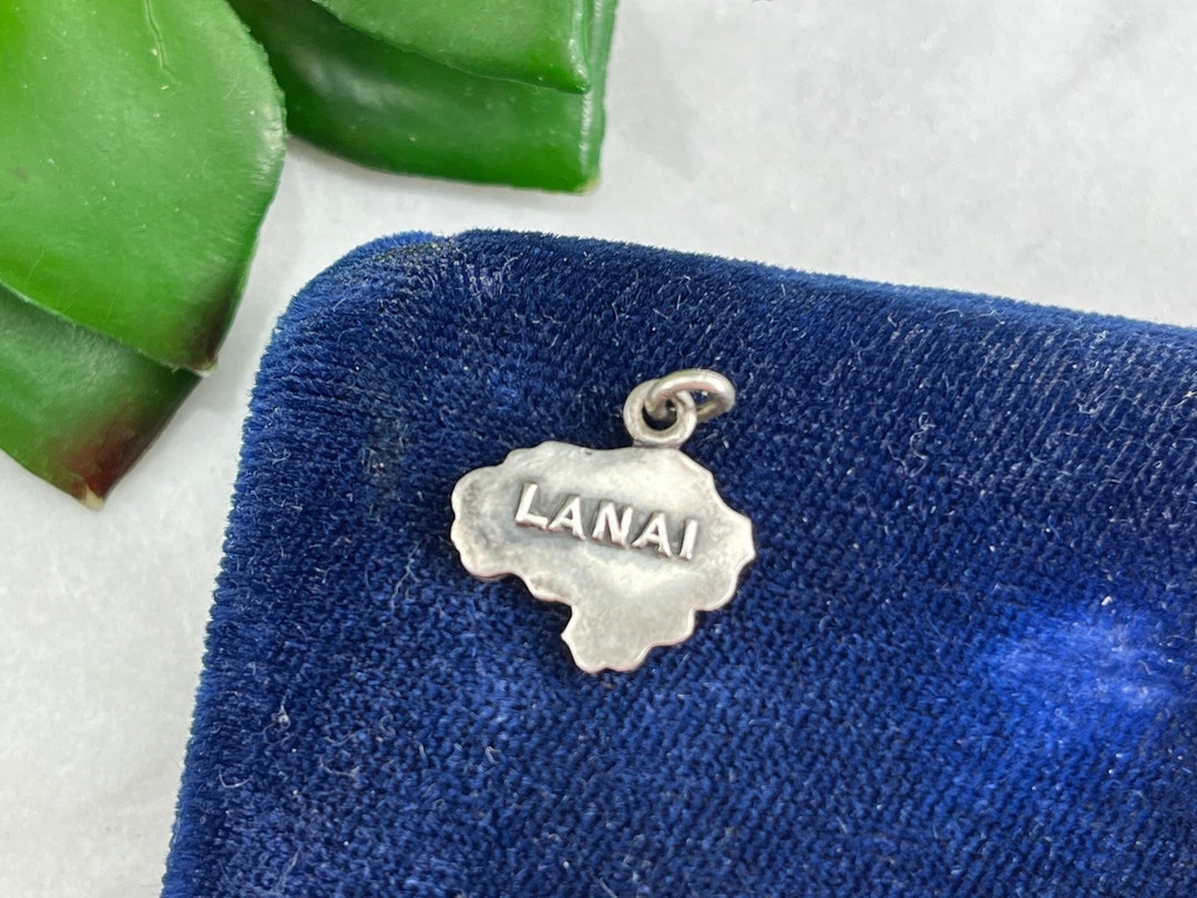 Vintage Sterling Silver Lanai Hawaii Map Charm - Etsy
