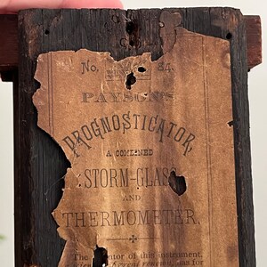 Antique Weather Station Storm Glass and Thermometer, Payson's ...