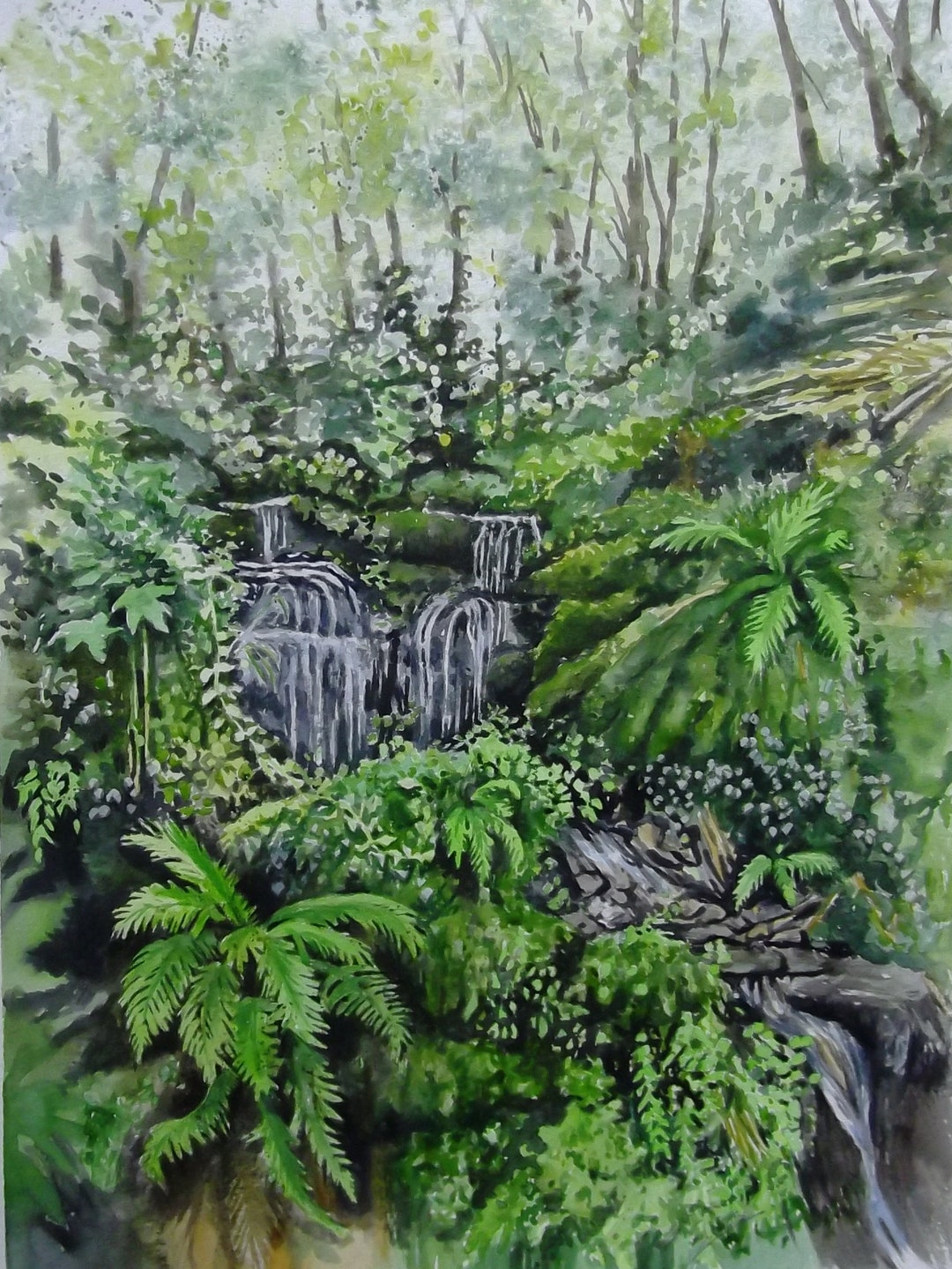 Waterfall - Original Watercolour Painting - Etsy