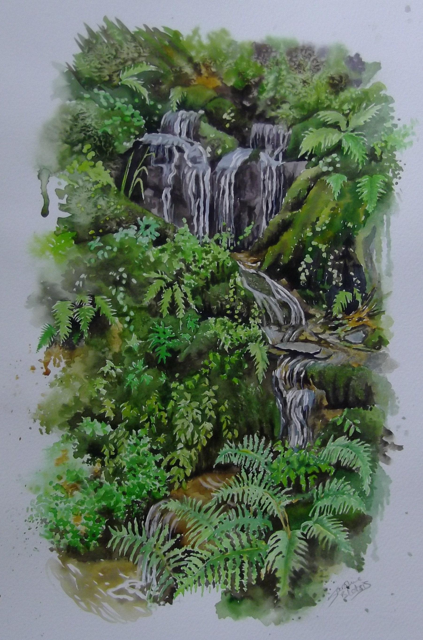 Waterfall Original Watercolour Painting - Etsy