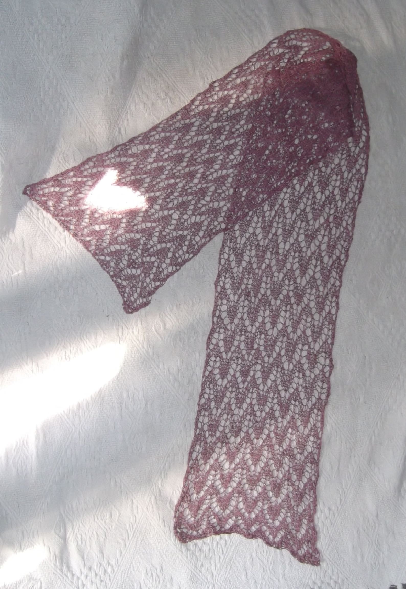Linen Hand Knitted Lace Scarf - Etsy