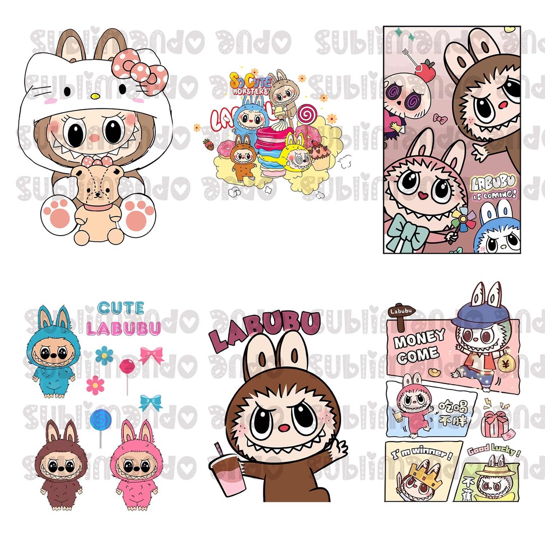 Labubu dolls PNG 26 diseños peluches labubu Moustruos Monster Viral ...