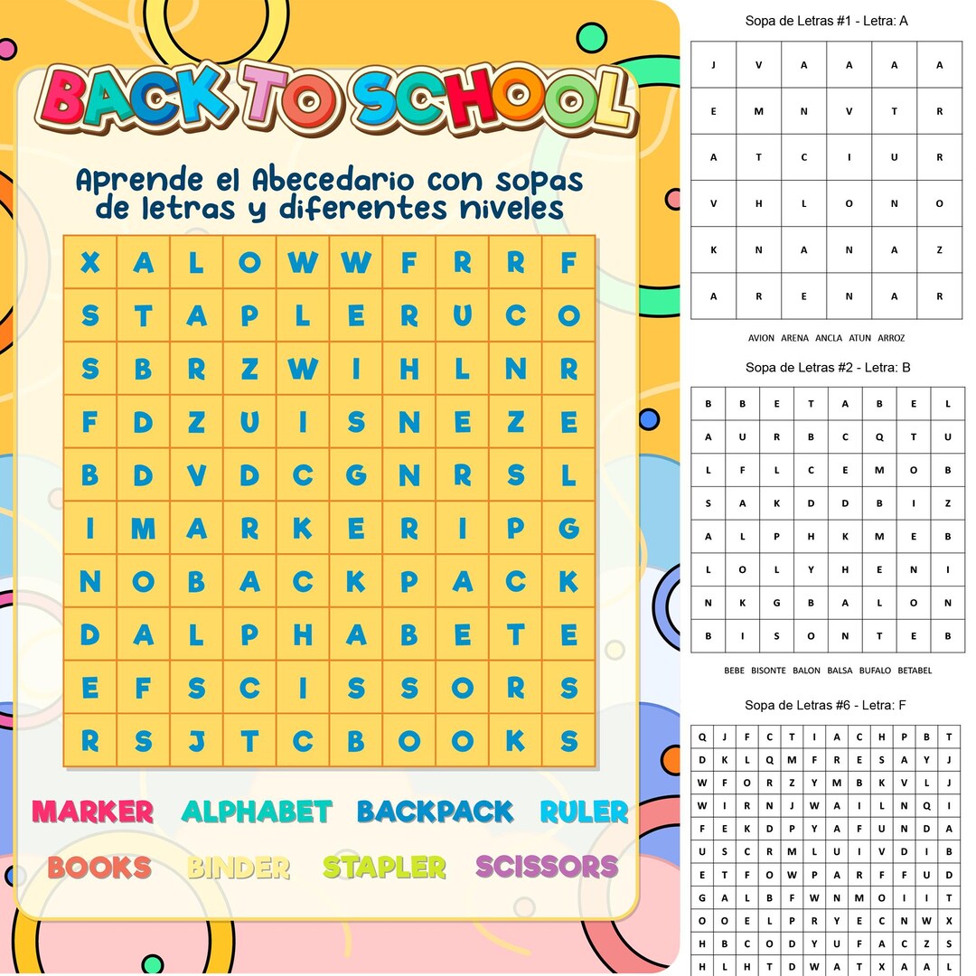 140 Word Search Puzzles to Learn the Alphabet Various Levels of ...
