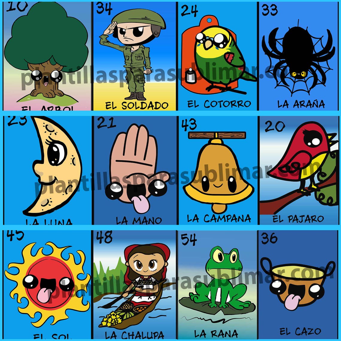 Lotería mexicana Animada Lotería Clasica,108 Diseños Excelente Calidad ...