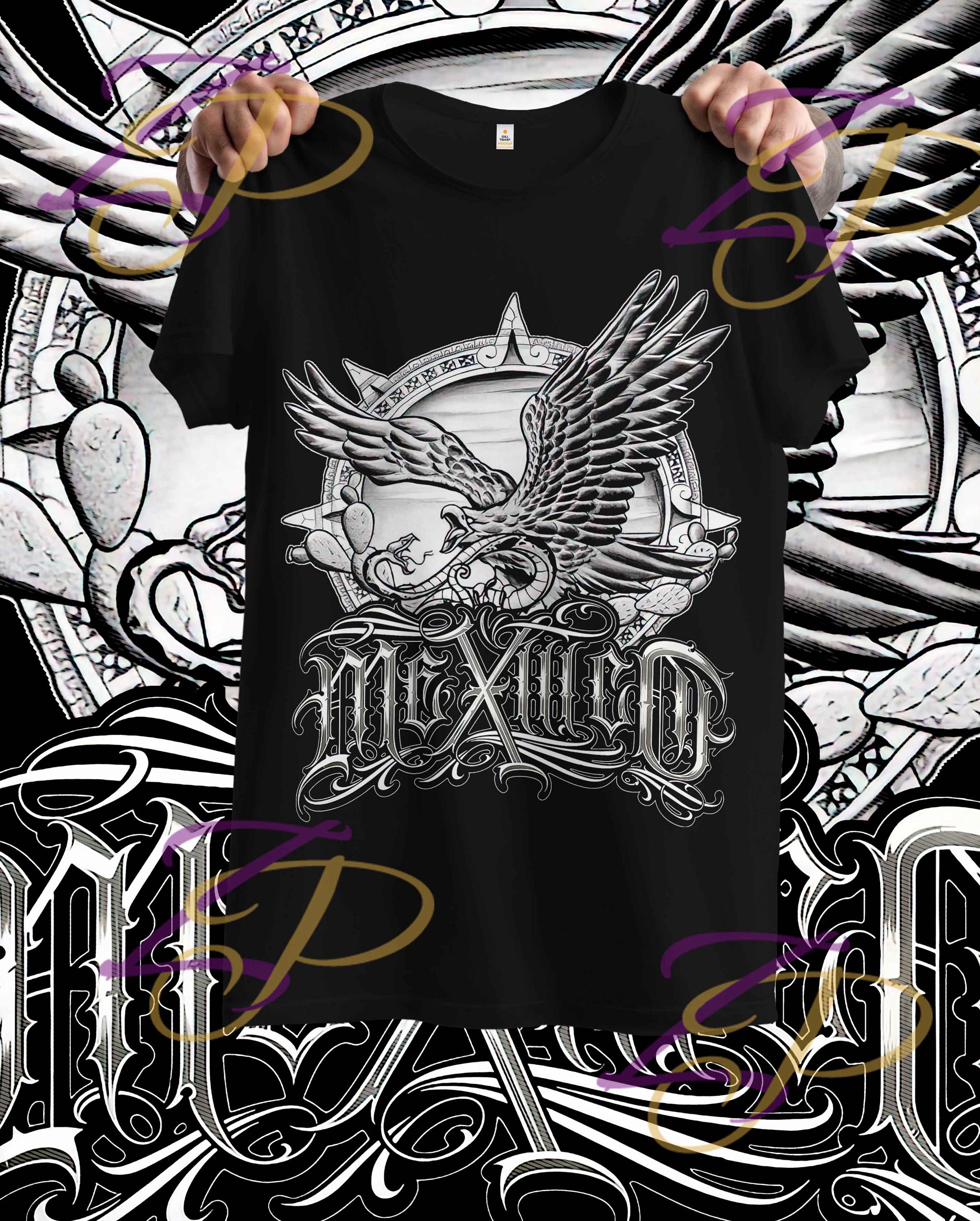 10 Pre-hispanic Aztec Designs Mexico DTF Dark Backgrounds PNG Template ...