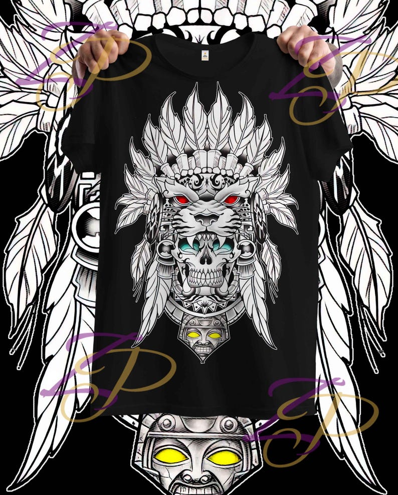 10 Pre-hispanic Aztec Designs Mexico DTF Dark Backgrounds PNG Template ...