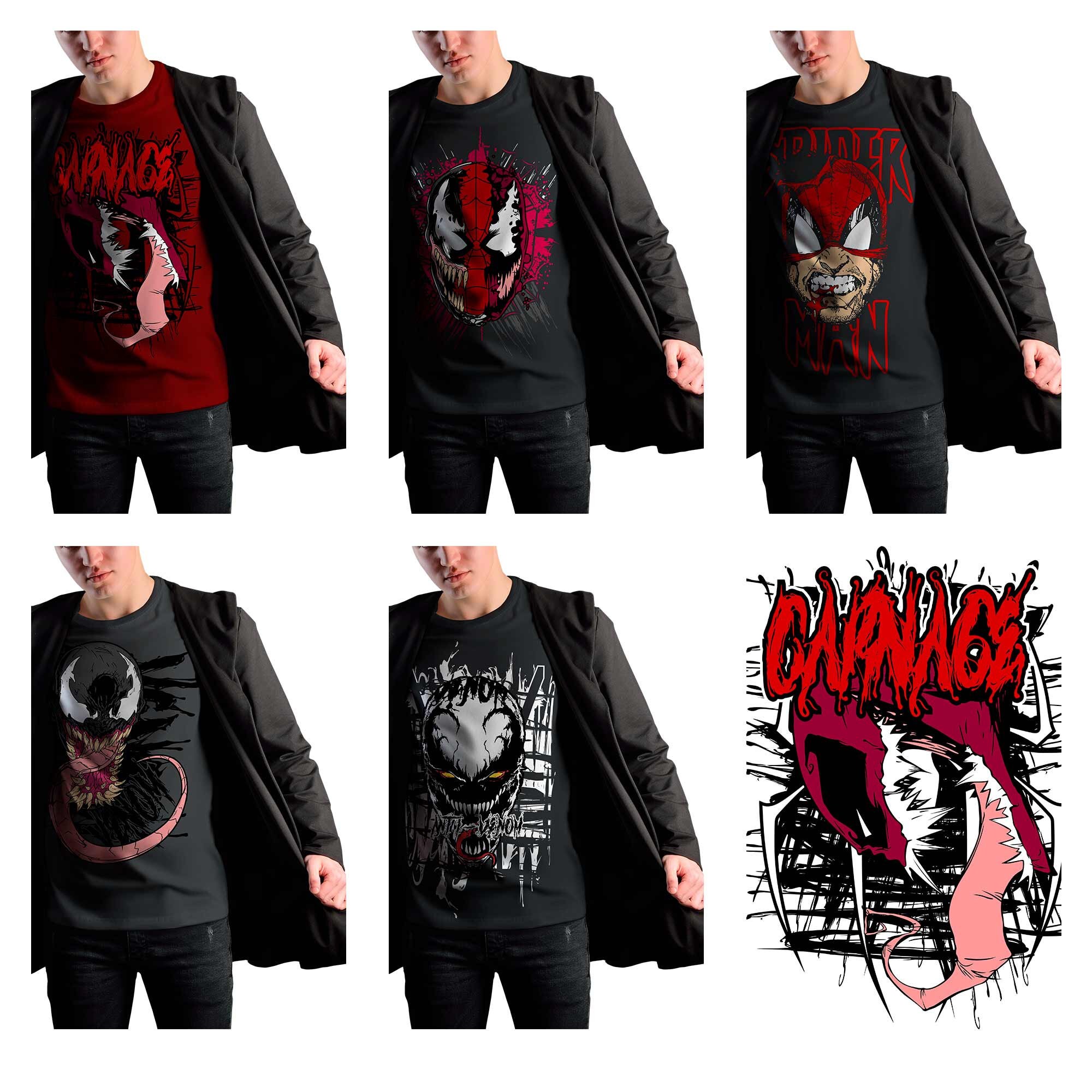 Carnage Venom Symbiotes Vector Designs T-shirt Sublimation DTF Instant ...