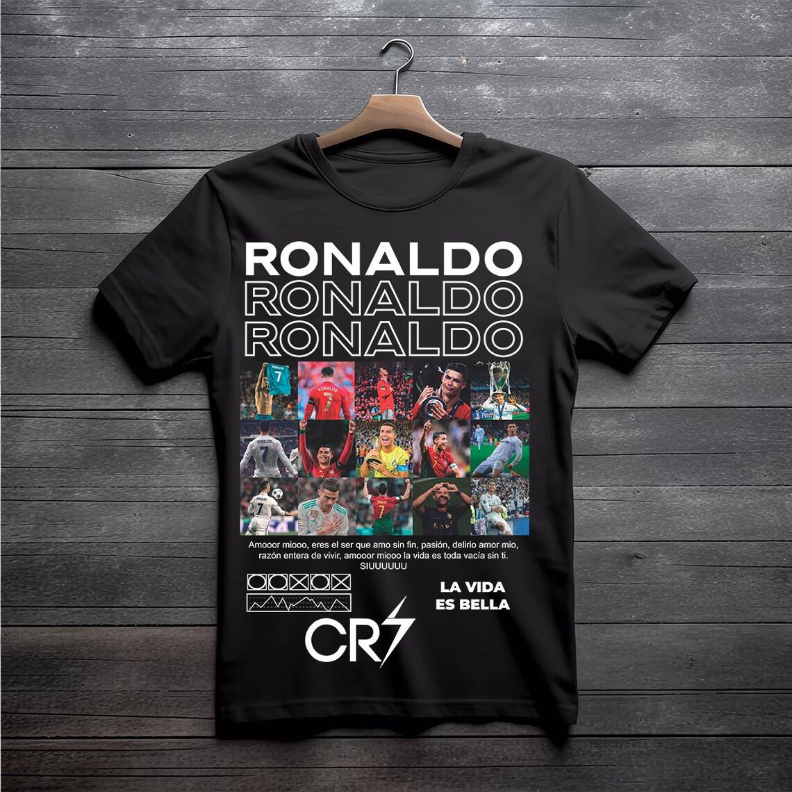 Cristiano Ronaldo CR7 Designs Sublimation DTF Printing T-shirts ...