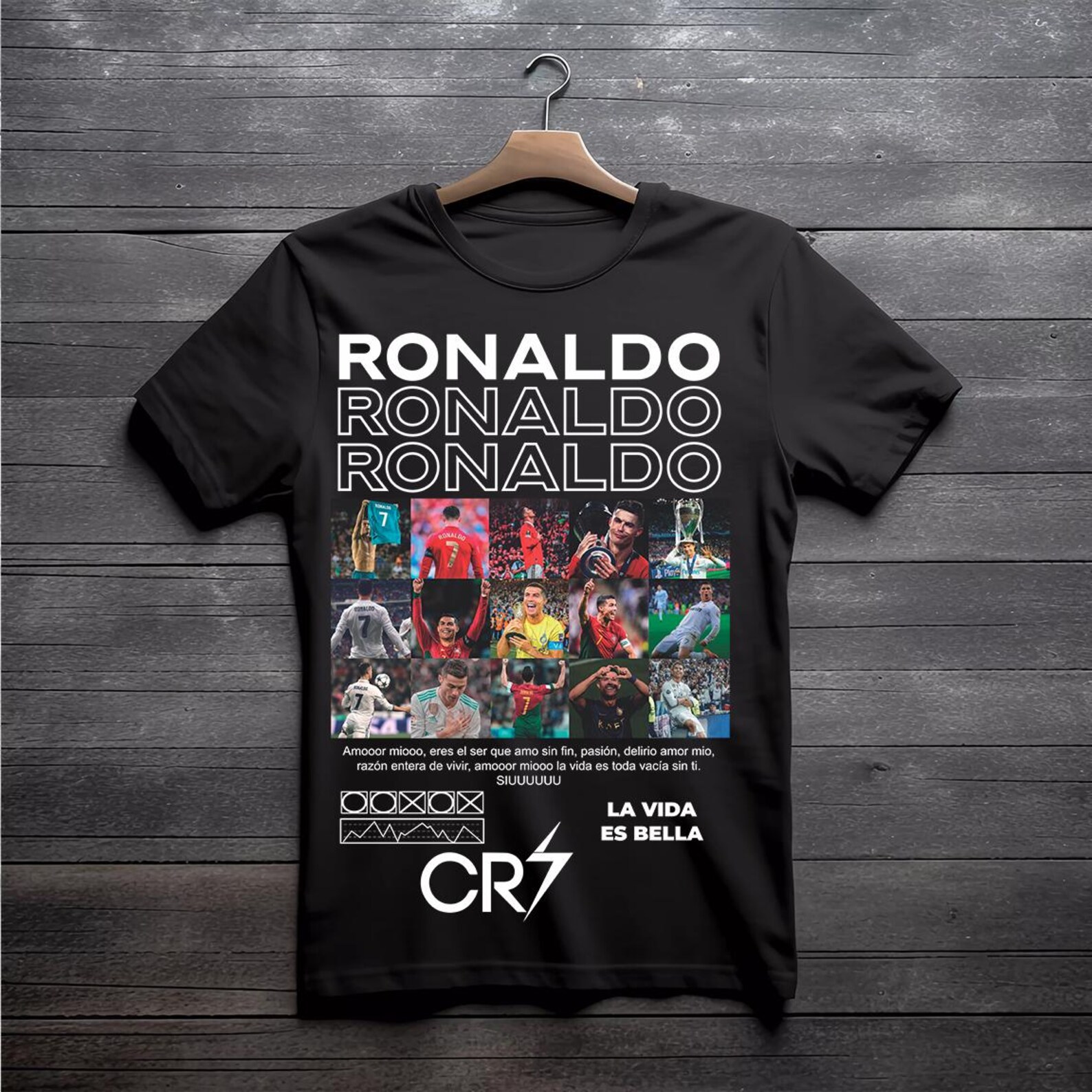 Cristiano Ronaldo CR7 Designs Sublimation DTF Printing T-shirts ...