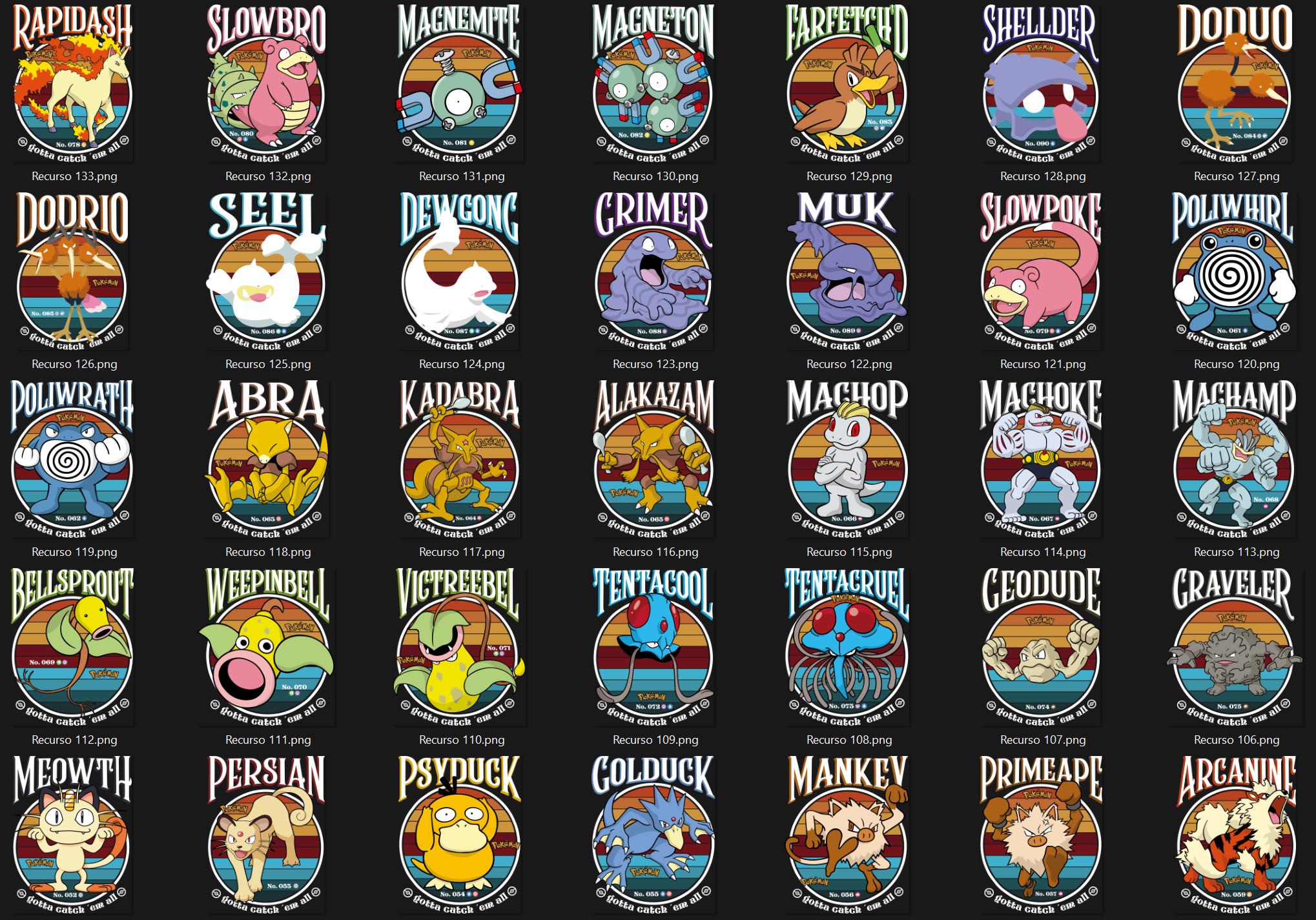 150 POKEMON Evolutions Png Design Cartoon PDF, Instant Download, 150 ...