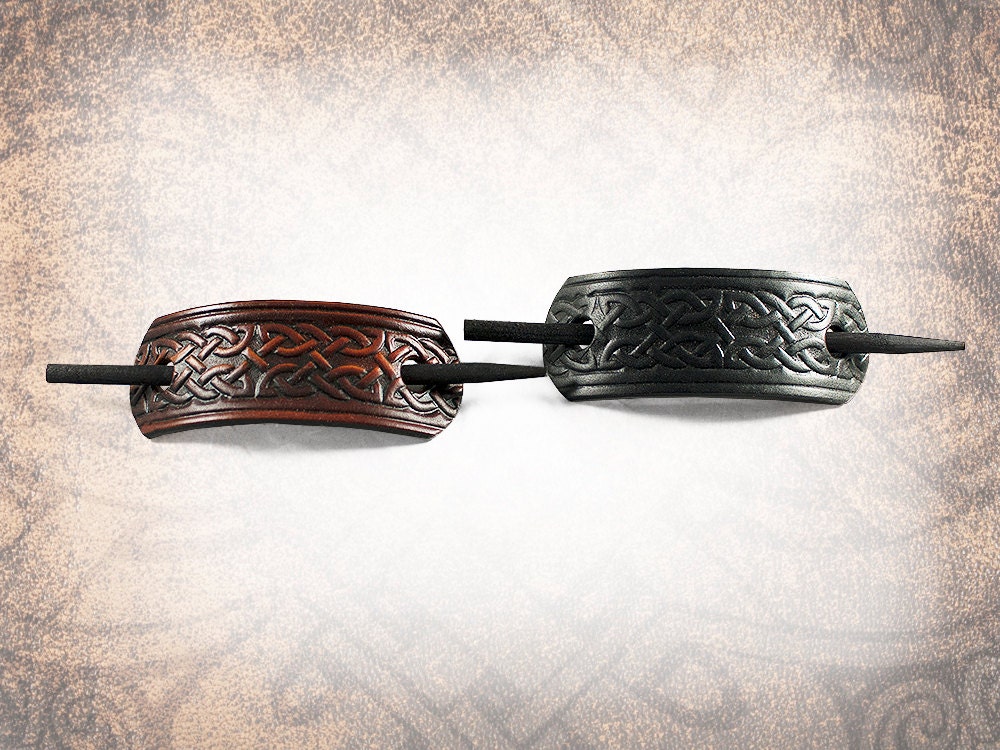 Large Leather Barrette Barrette Hair Clip Leather Barrette - Etsy