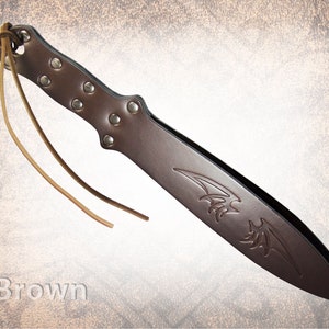 Handmade Leather Slapper Flogger Dragon Wings BDSM Kink Fetish Bondage ...