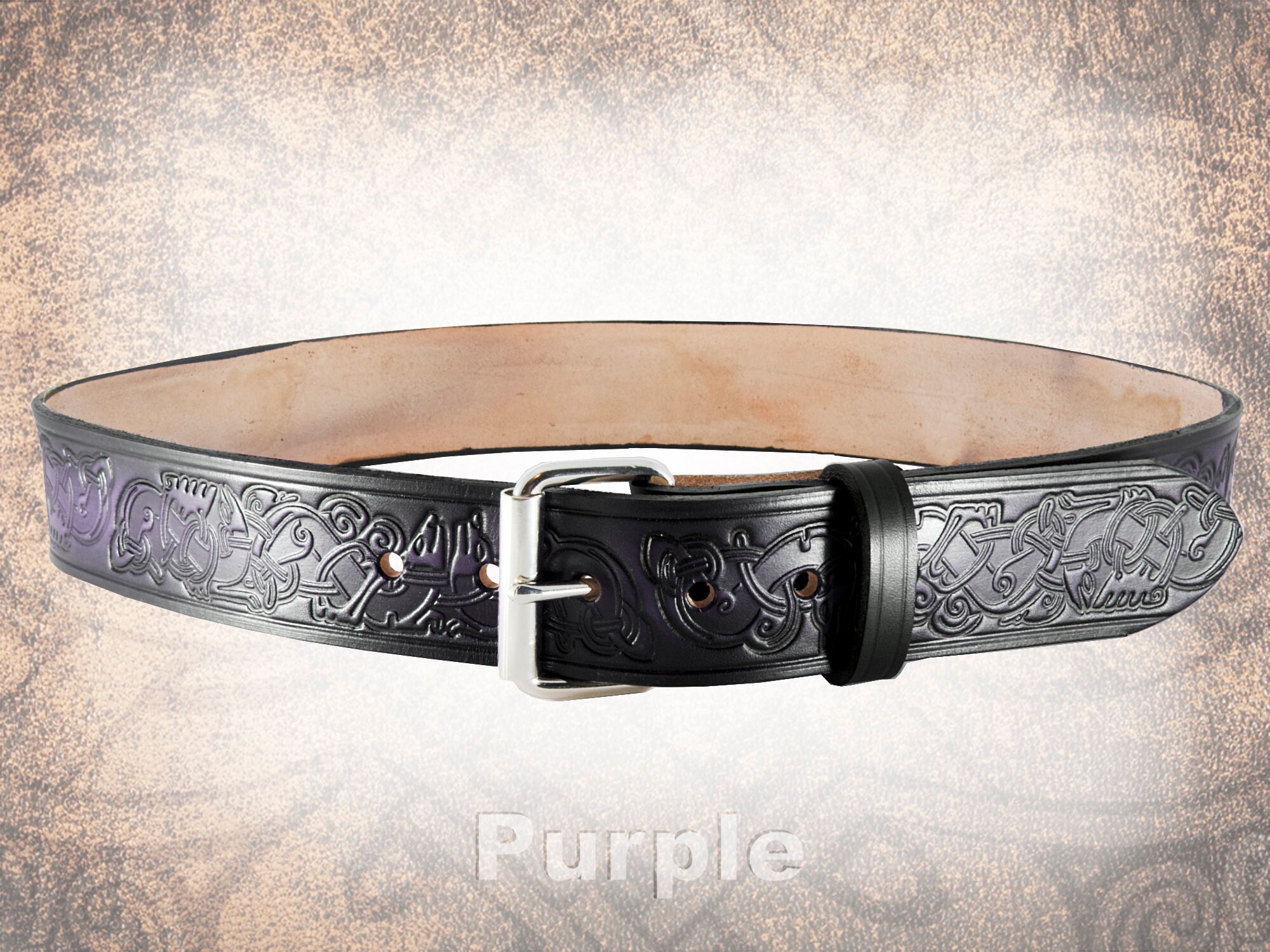 Handmade Leather Belt Wide Norse Rabbits 1.75 | Etsy