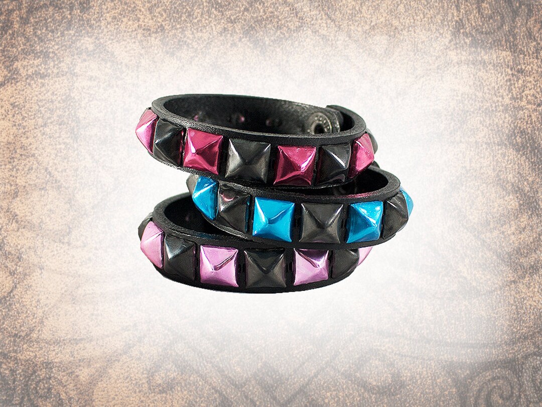 Studded Leather Cuff Leather Cuff Leather Wristband Leather - Etsy