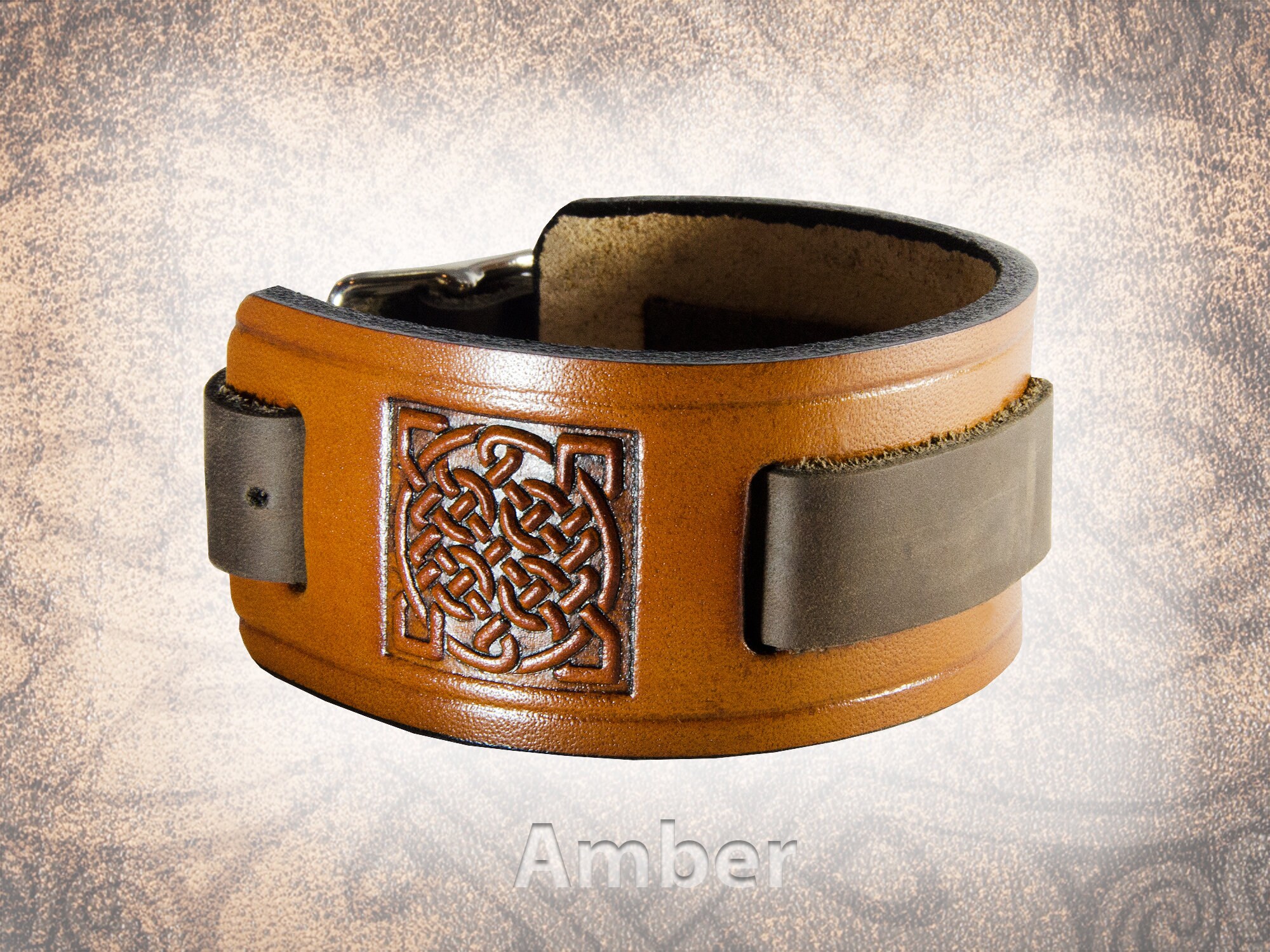 Handmade Leather Watch Cuff - Celtic Sailor's Knot - Solid Full Grain ...
