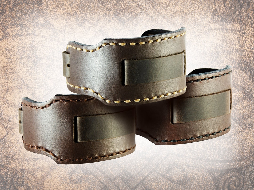 Handmade Leather Watch Cuff - Wide Hand Stitched - Solid Full Grain ...