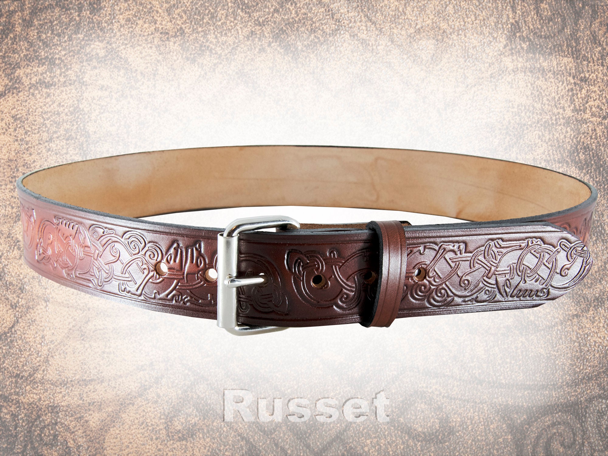 Handmade Leather Belt Wide Norse Rabbits 1.75 | Etsy