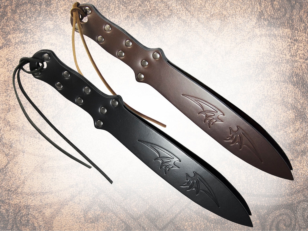 Handmade Leather Slapper Flogger Dragon Wings BDSM Kink Fetish Bondage ...