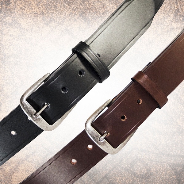 Leather Plain Belt - Etsy
