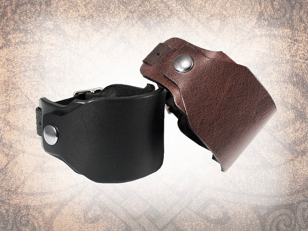 Handmade Covered Leather Watch Cuff - Wide Plain - Solid Full Grain ...