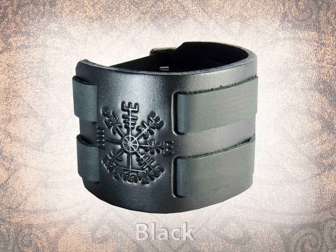Norse Compass - Handmade Leather Cuff Wristband Bracelet Bracer Nordic ...