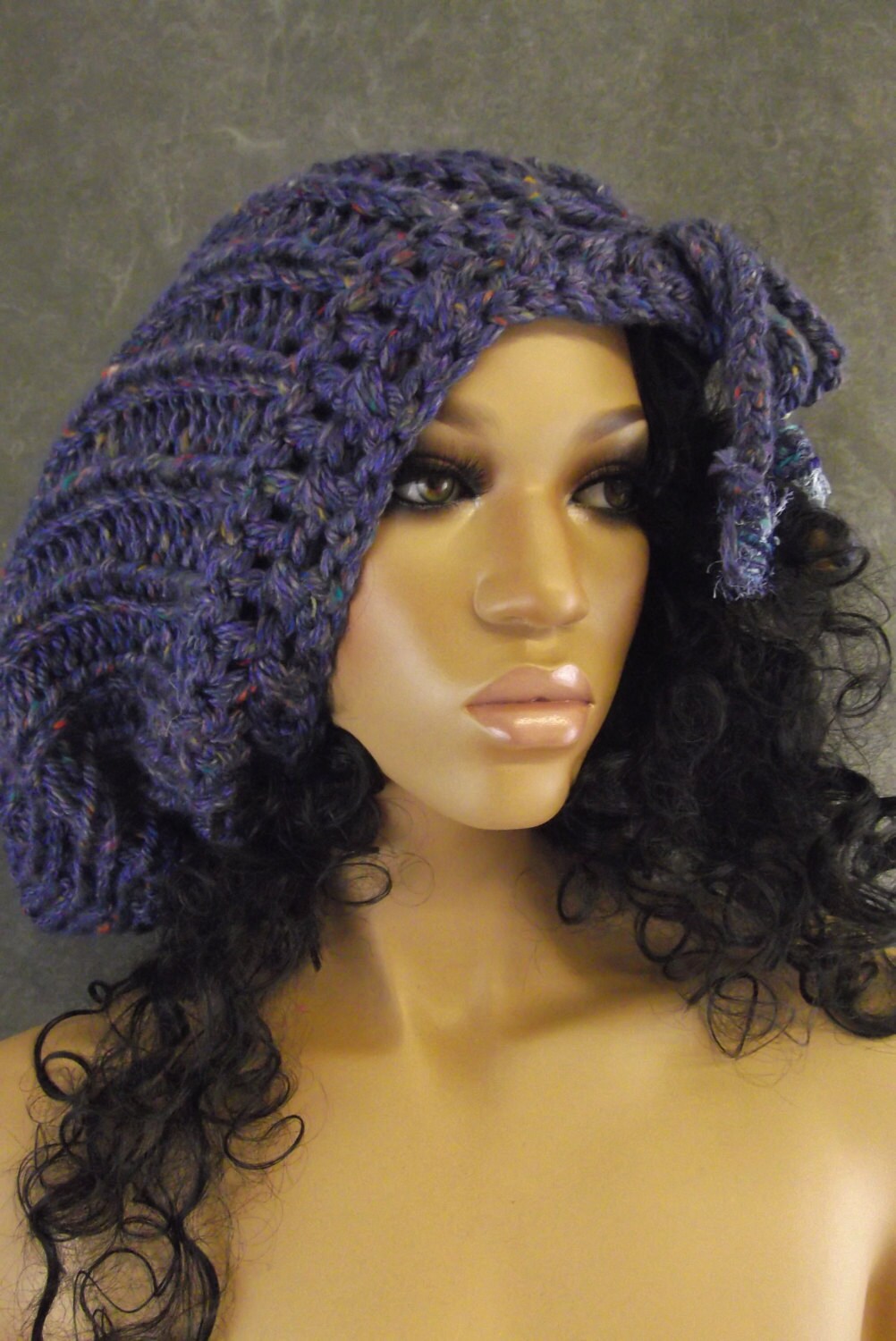 Accessory,slouchy Hat,handknit Hat, Super Slouchy Hat, Blue,purple ...