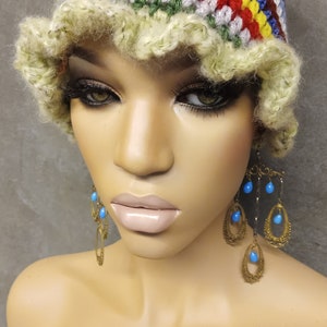 Ooak,crochet, Upcycled,scrap Cap,multi-colored,boho,hippie,accessory ...