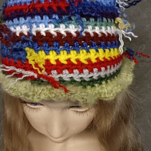Ooak,crochet, Upcycled,scrap Cap,multi-colored,boho,hippie,accessory ...