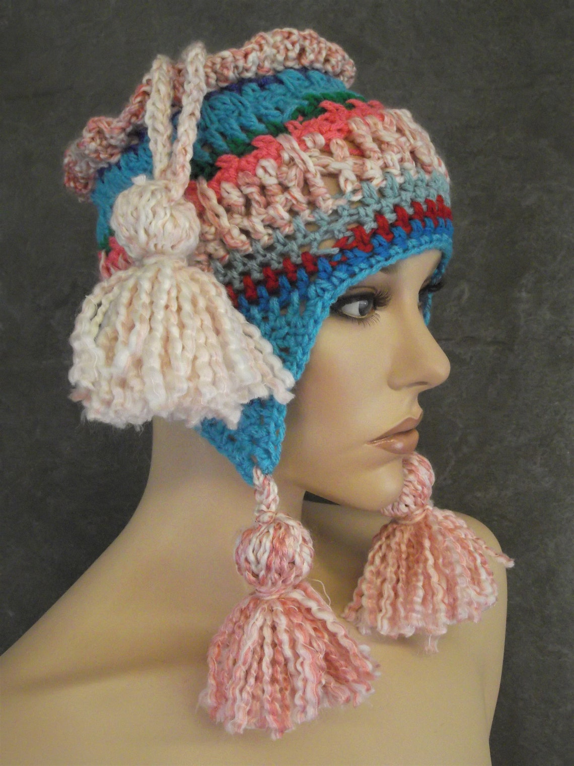 OOAK Crochet Cap, Women, Winter,accessories, Chullo-style, Teens, Girls ...