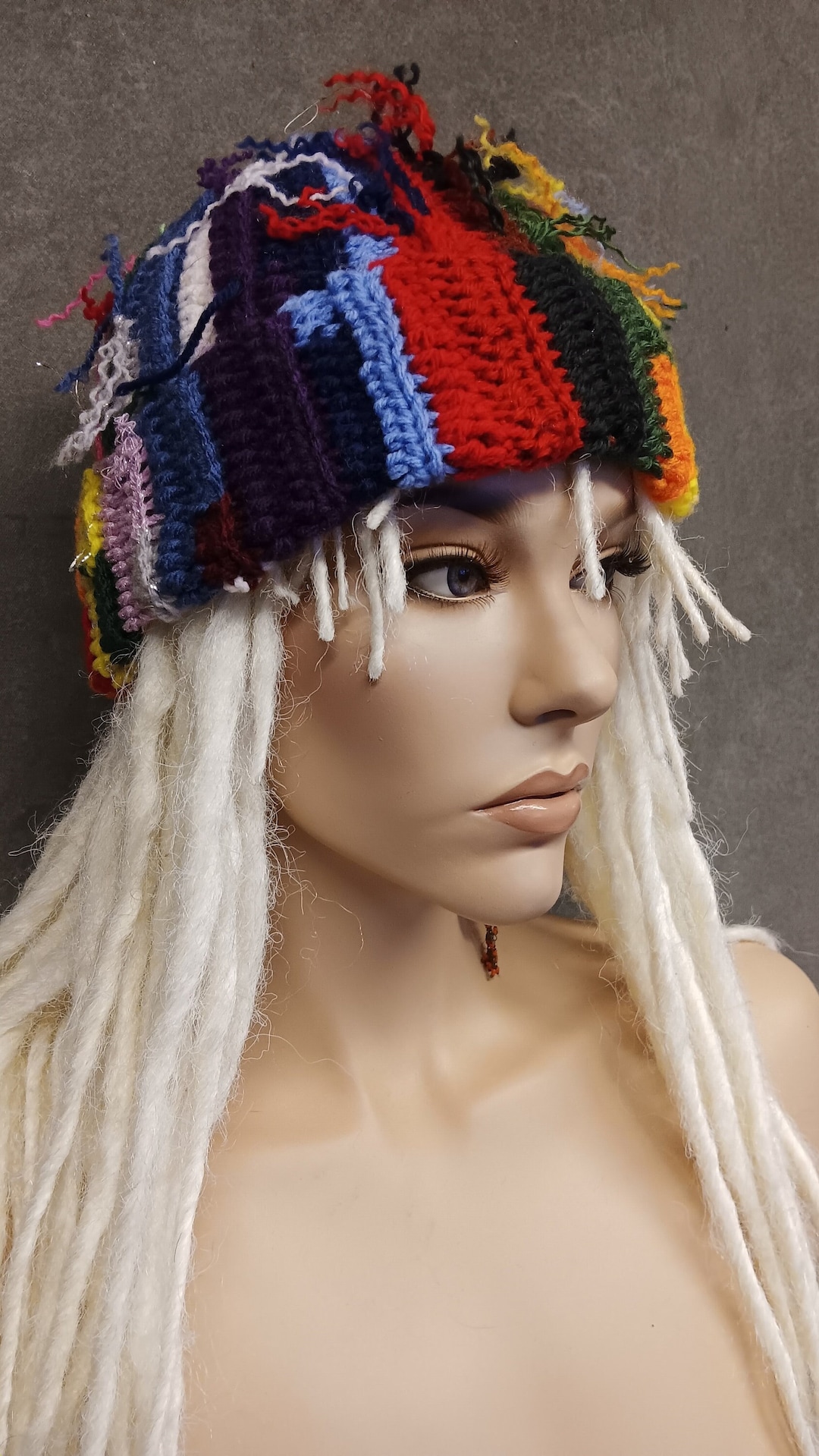 Ooak,crochet,upcycled Scrap Cap,handmade,unisex,accessory,fits Most ...