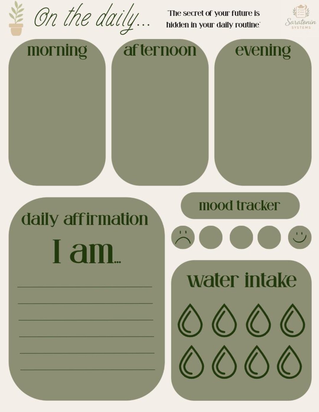 Daily Routine Planner | Printable Daily Tracker for Moms | Self-care ...