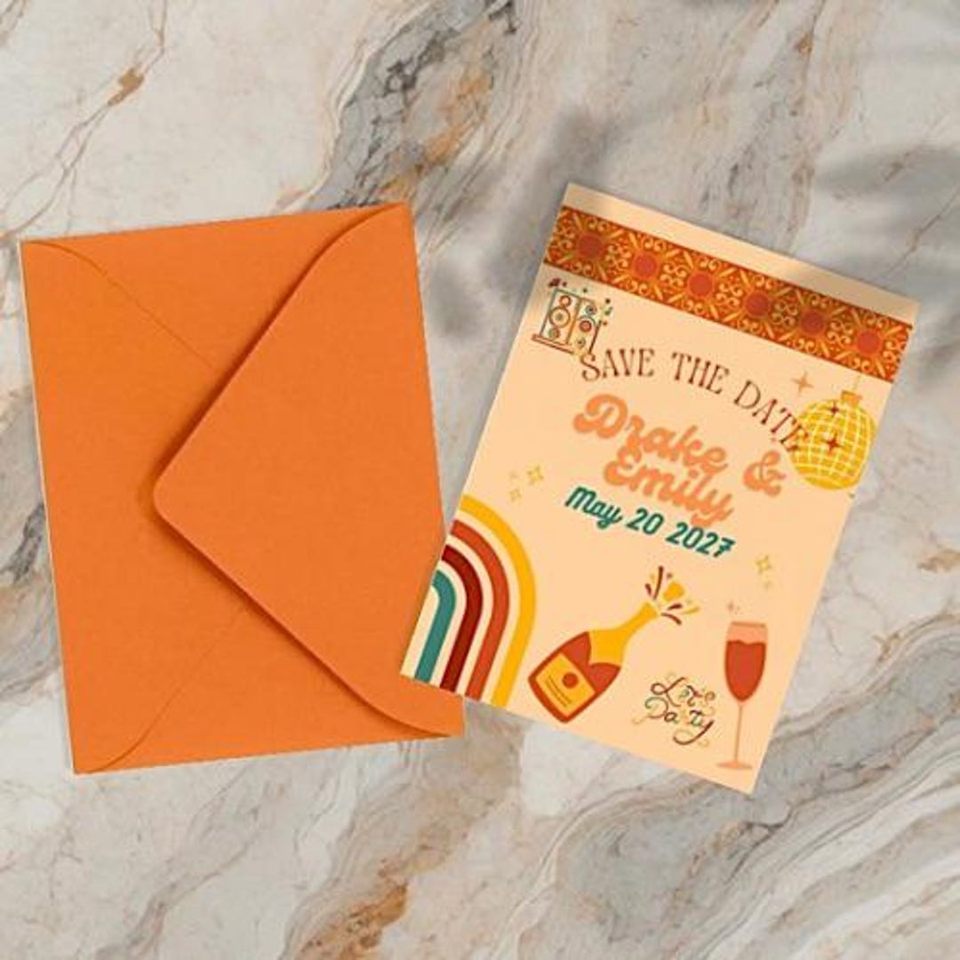 Retro Party Save the Date Cards - Etsy