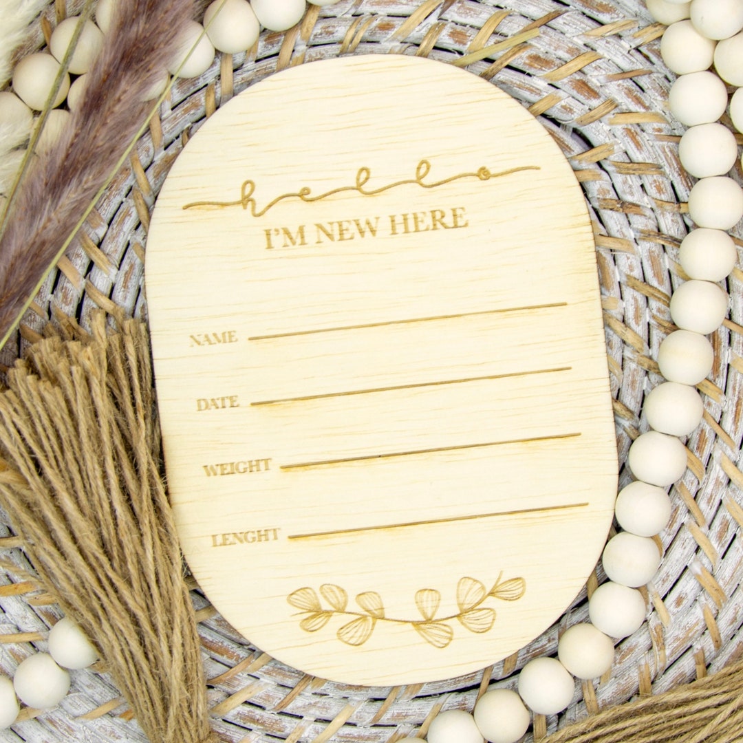 Wooden Birth Announcement Sign Baby, Baby Name Announcement, Hospital ...
