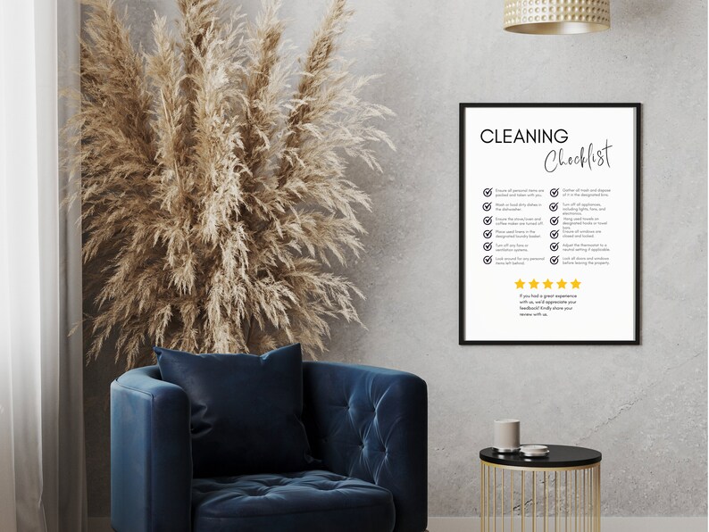 Airbnb Cleaning Checklist, Editable Airbnb Canva Template, Cleaning ...