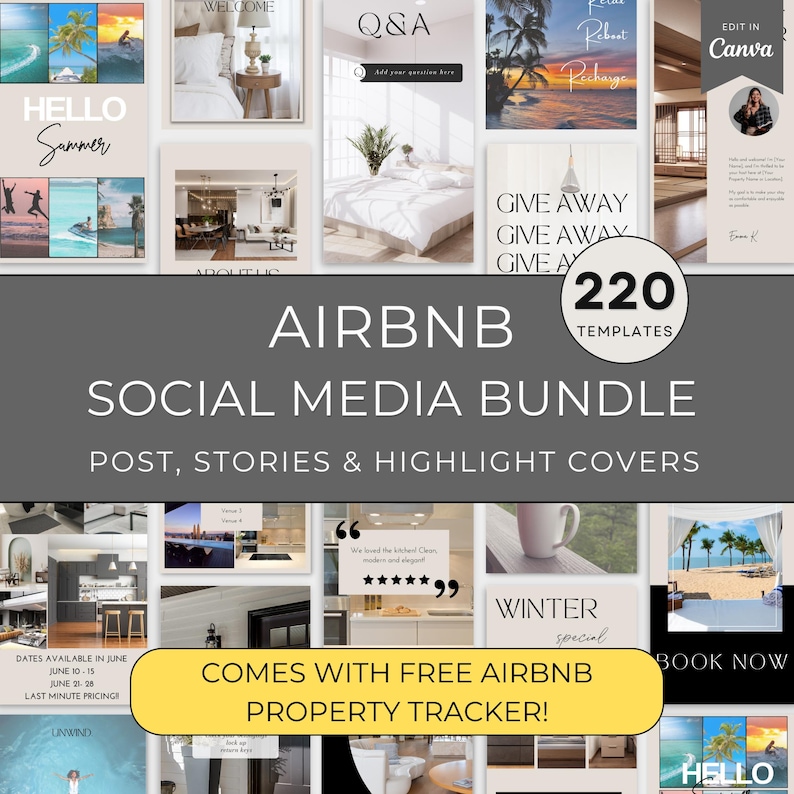 Airbnb Social Media Templates: Posts, Stories, Highlights (canva) - Etsy