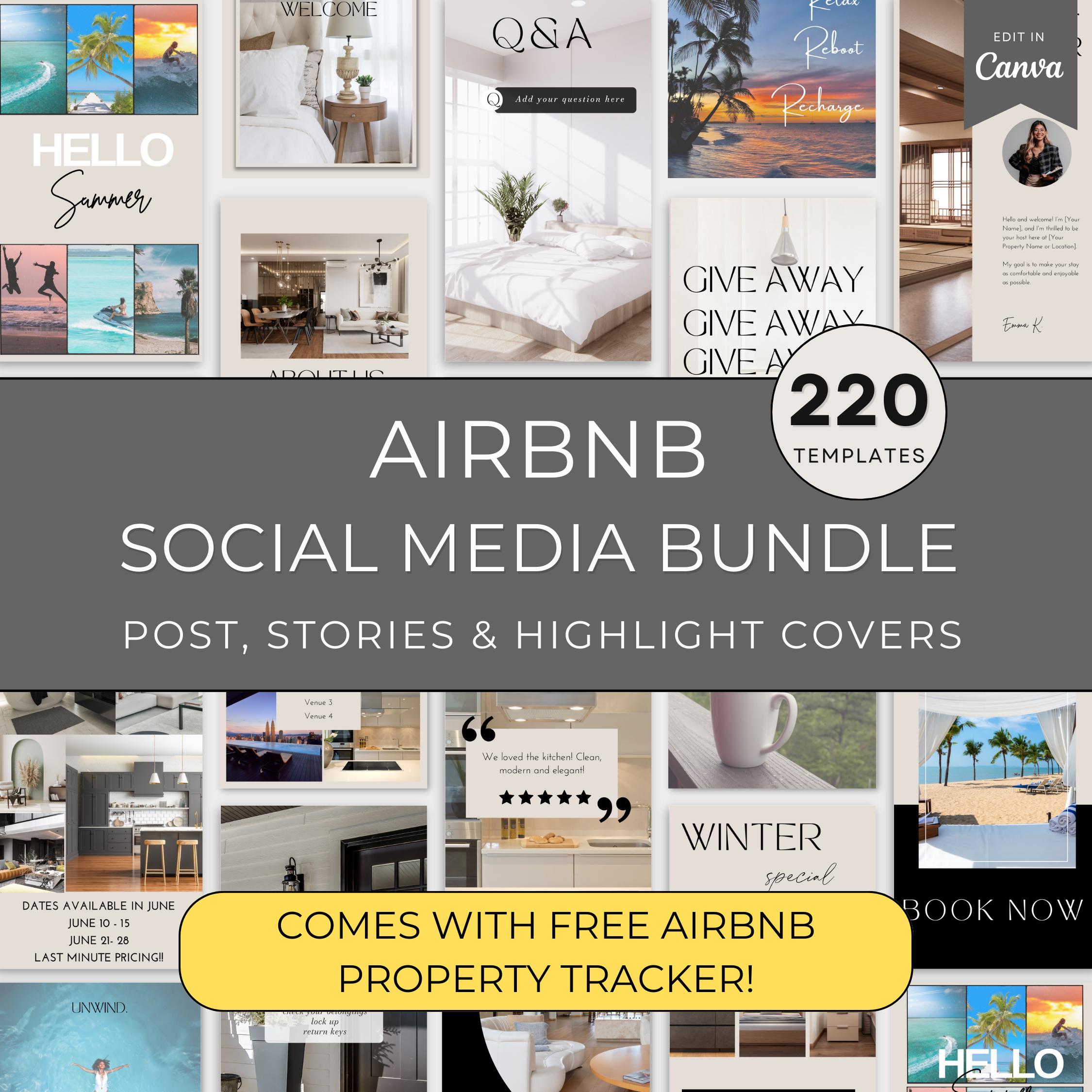 Airbnb Social Media Templates: Posts, Stories, Highlights (canva) - Etsy