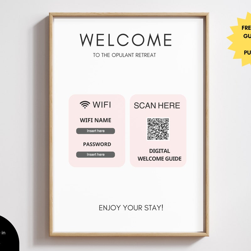 Airbnb Wifi Sign Qr Code - Etsy