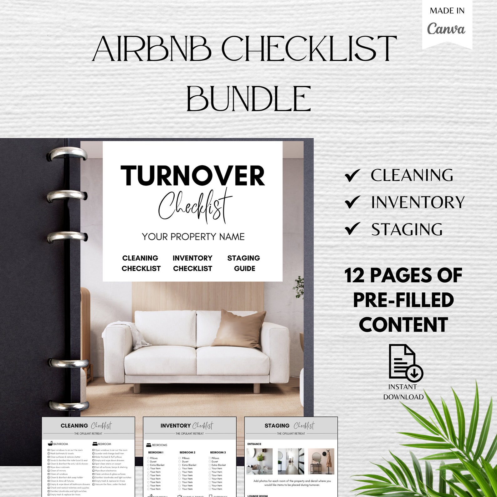 Airbnb Turnover Checklist: Editable Cleaning, Inventory & Staging Guide ...